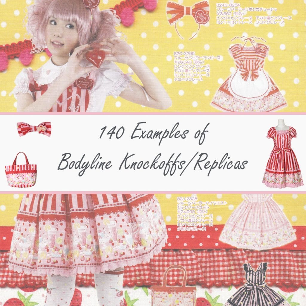 140 Times Bodyline Made Knockoffs and Replicas of Other J-Fashion Brands